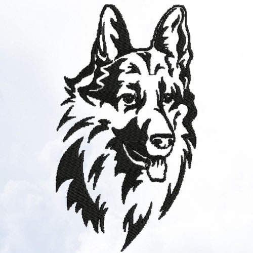 German Shepherd Machine Embroidery Design Dog Head - Etsy