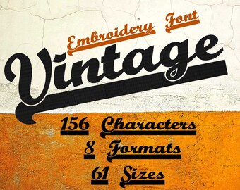 Embroidery Retro Font - Etsy