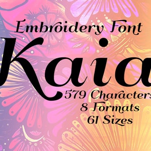 Kaia Elegant Cursive Embroidery Font, Fancy Dekorative Font, Modern ...