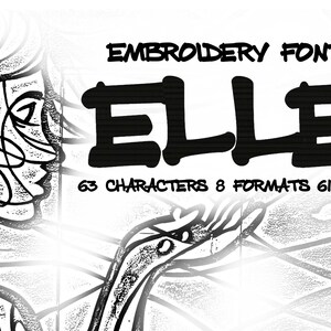 Elle Marker Brush Embroidery Font, Brush Font, Paint Brush Embroidery ...