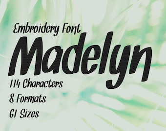 Madelyn Embroidery Font - Etsy