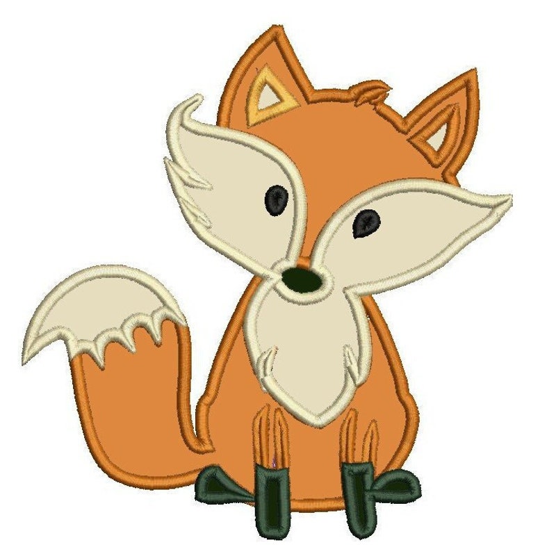 Fox Applique Design - Etsy
