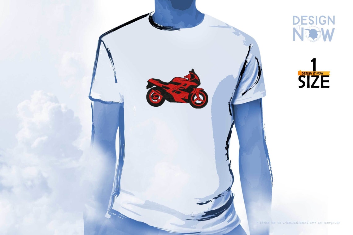 Motorcycle Racing Embroidery Design, Sport Bike Pattern (digital ...