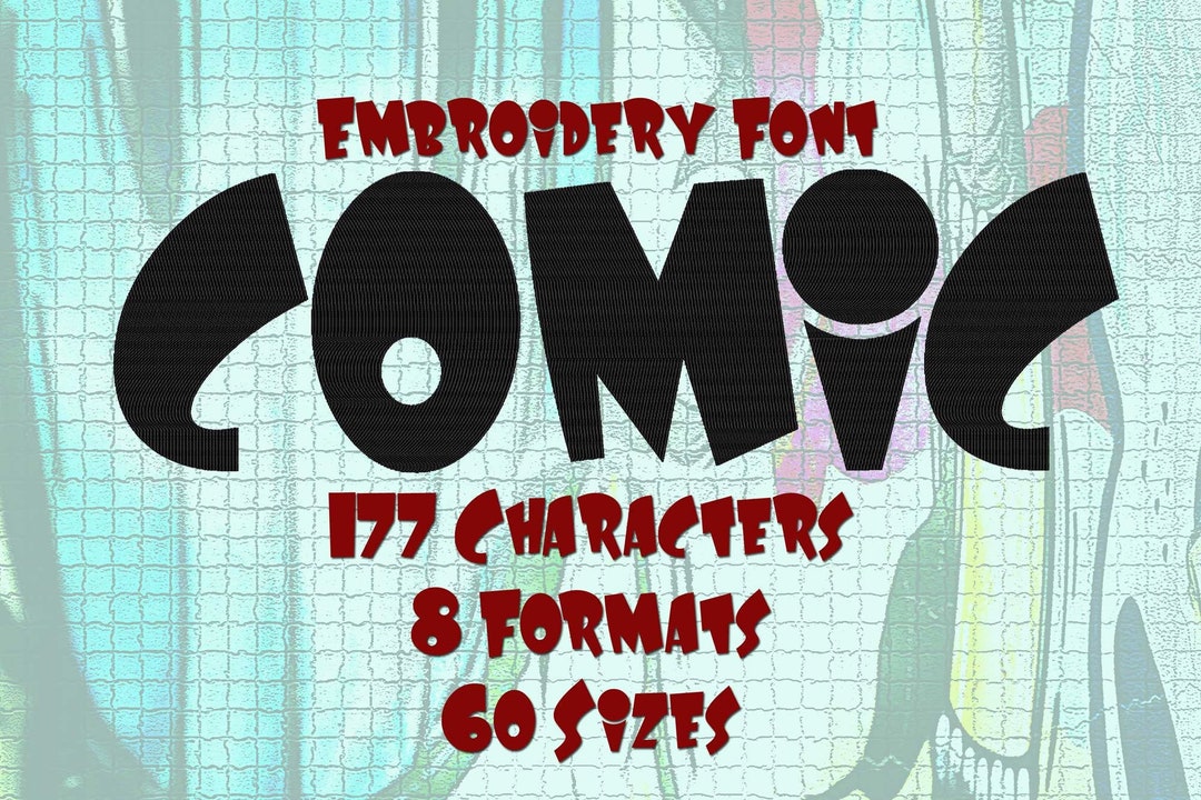 Comic Embroidery Font, Funny Cartoon Embroidery Font, Comic Book ...