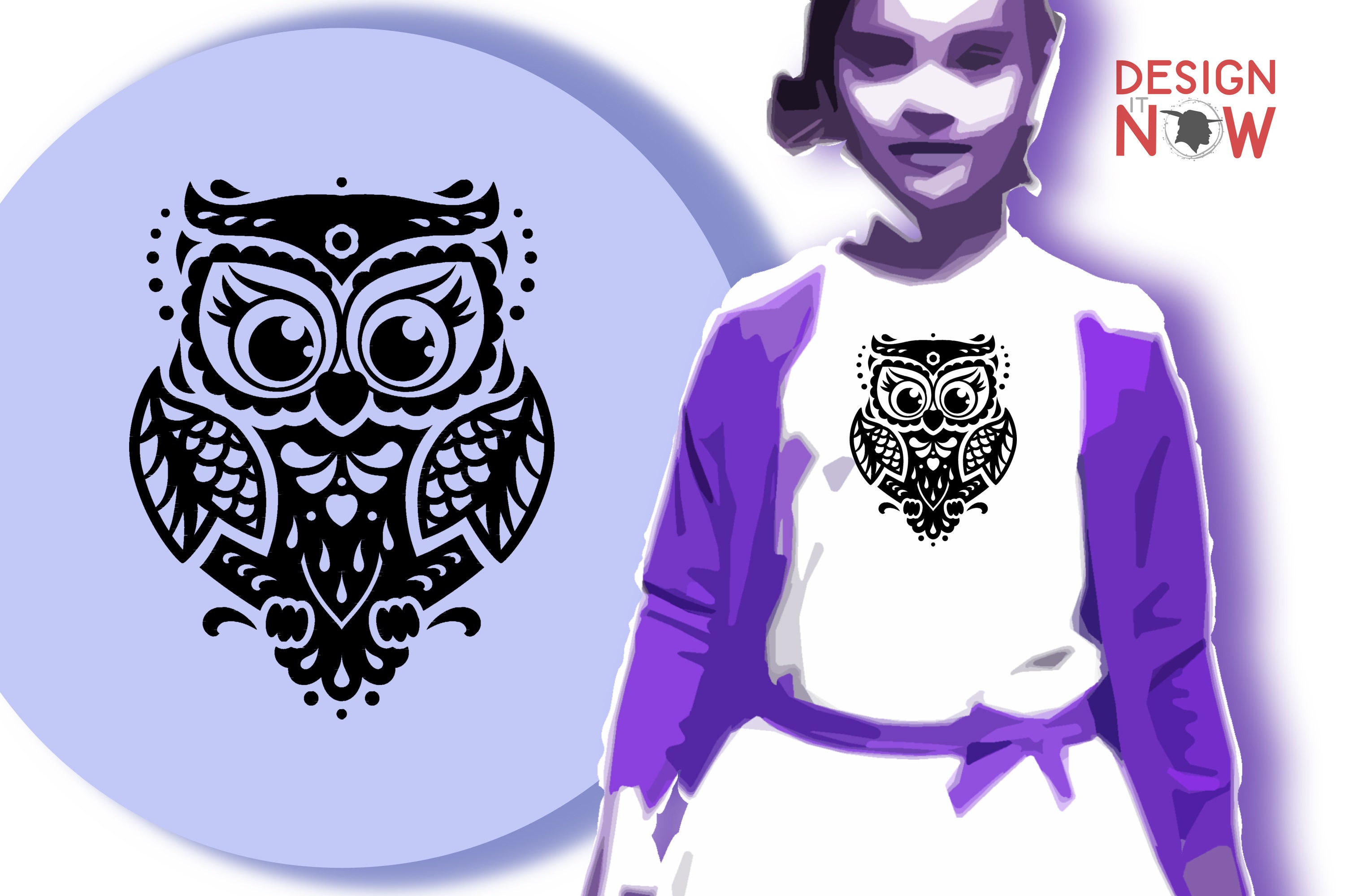 Owl Embroidery Design, Birds Pattern, Wisdom Symbol Embroidery, T-shirt ...