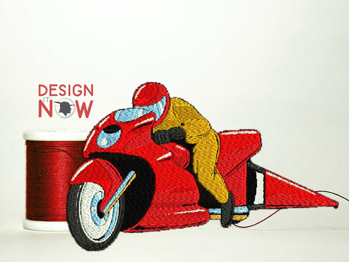 Motorbike Sports Car Auto Racing Machine Embroidery Design - Etsy
