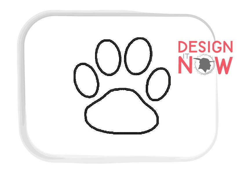 Paw Machine Embroidery Design Outline 3 Sizes | Etsy