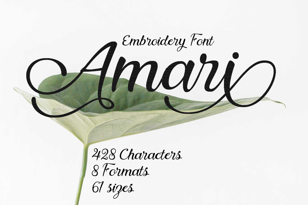 Amari Handwritten Beautiful Calligraphy Embroidery Font, Wedding Font ...