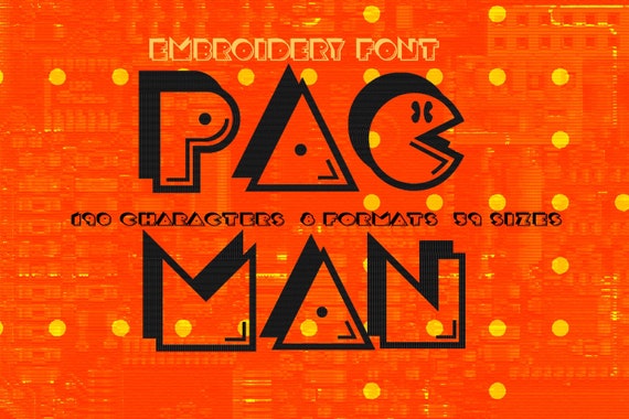 Video Game Embroidery Font Gamer Retro Outlined Embroidery - Etsy