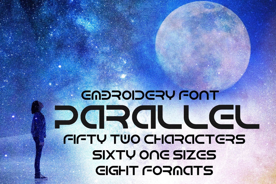 Parallel Embroidery Font, Modern Fonts, Geometry Embroidery Font ...