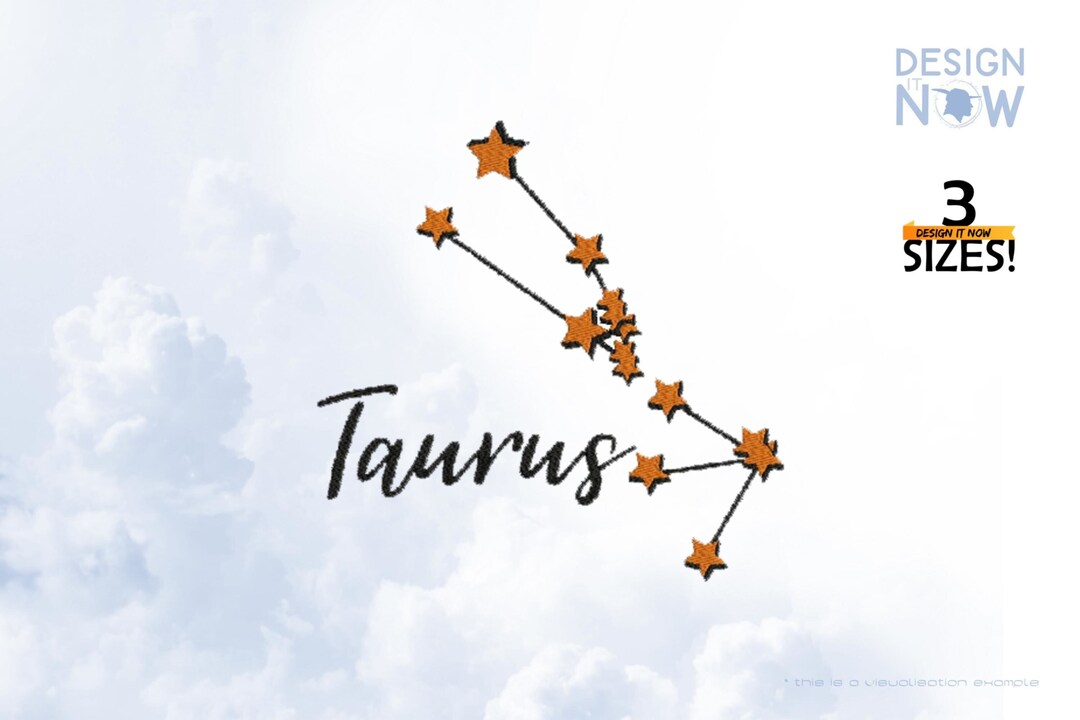 Taurus Machine Embroidery Design, Taurus Star Constellation, Astrology ...