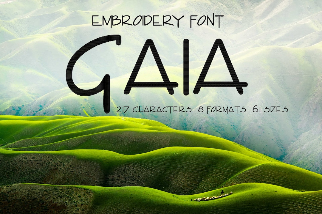 Gaia Modern Elegant Embroidery Font, Minimalist Fonts, Sans Serif ...