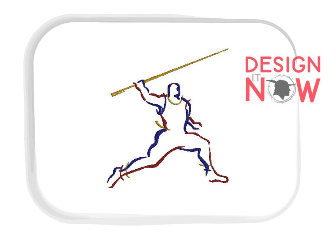 Javelin Thrower Machine Embroidery Design Track Field Sport - Etsy
