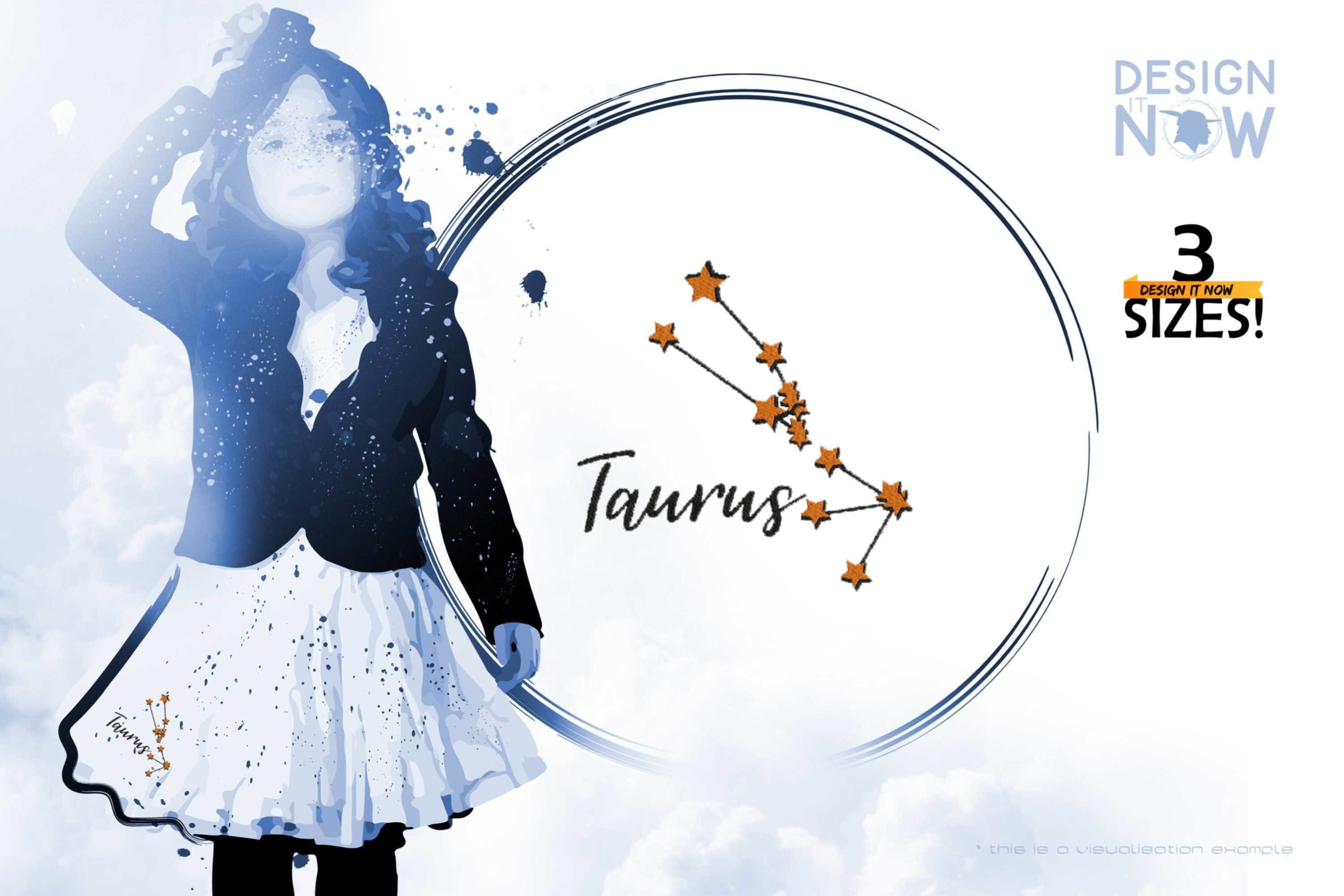 Taurus Machine Embroidery Design Taurus Star Constellation - Etsy