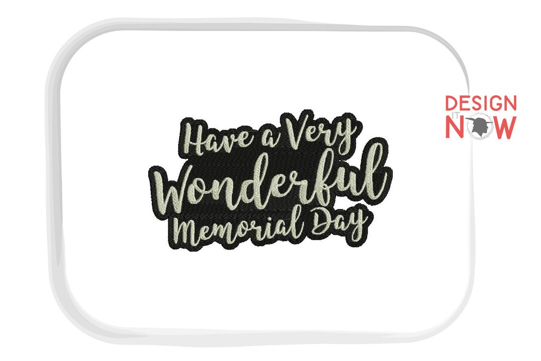 Memorial Day Embroidery Design, USA Embroidery, Memorial Day, Patriotic ...