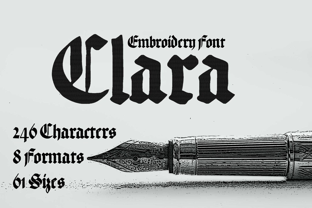 Calligraphy Embroidery Font, Vintage Calligraphy Font, Embroidery Font ...