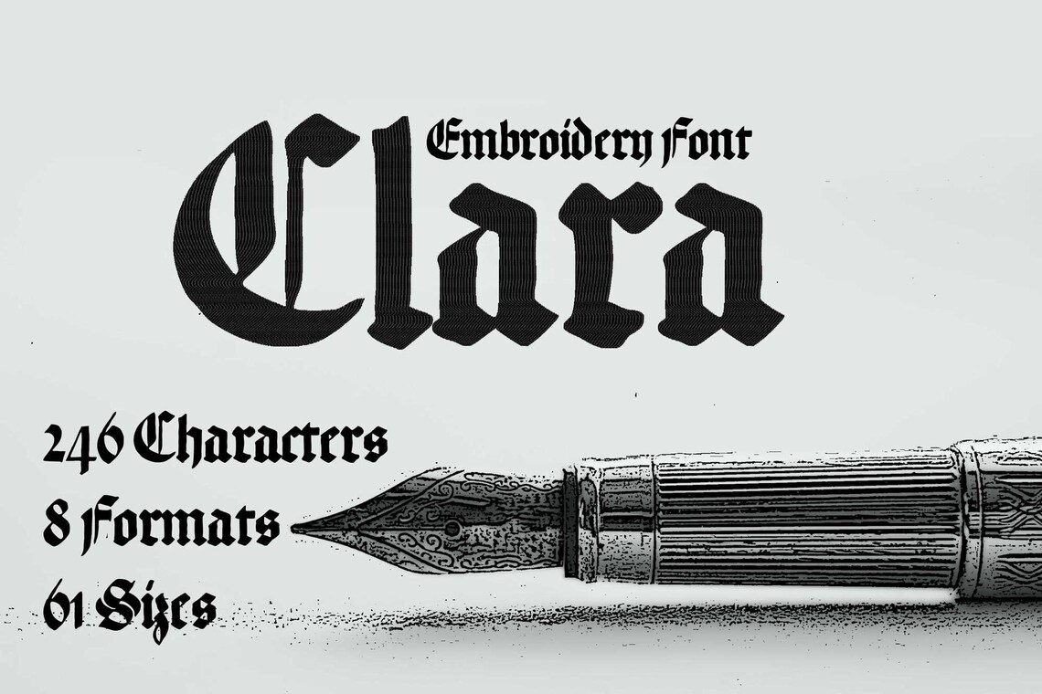 Calligraphy Embroidery Font Vintage Calligraphy Font - Etsy