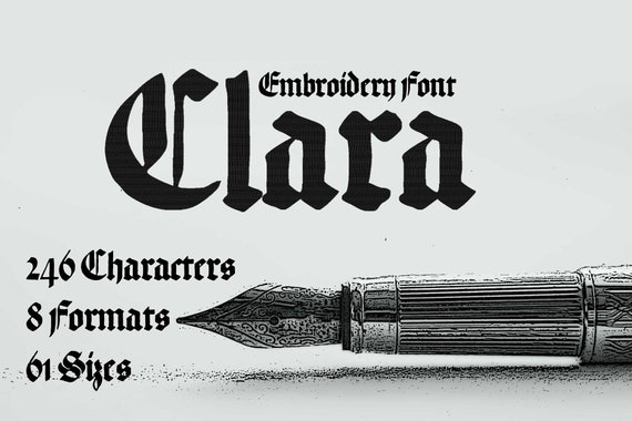 Calligraphy Embroidery Font Vintage Calligraphy Font | Etsy