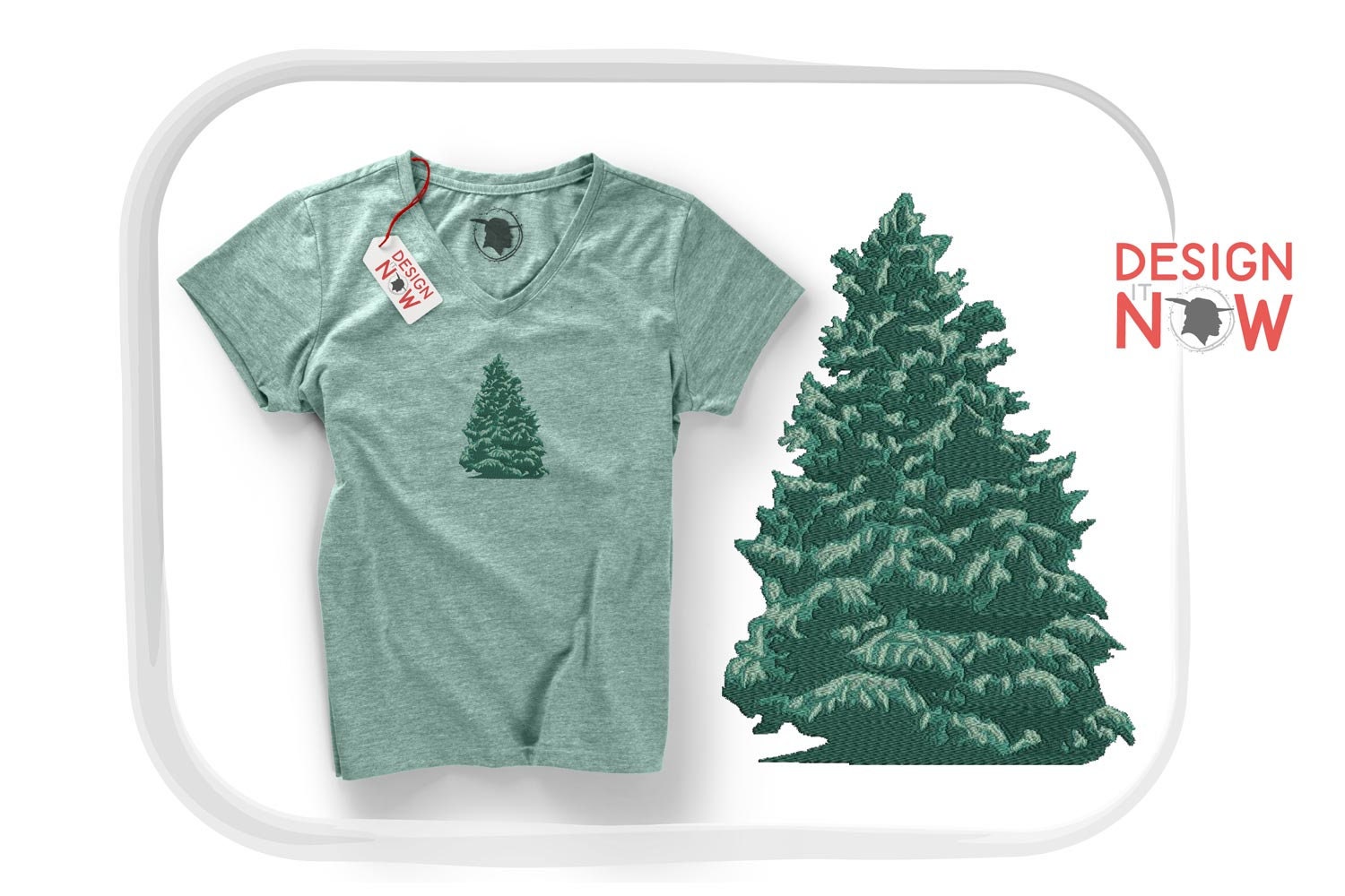 Fir Tree Embroidery Design Tree Embroidery Pattern Botanical | Etsy