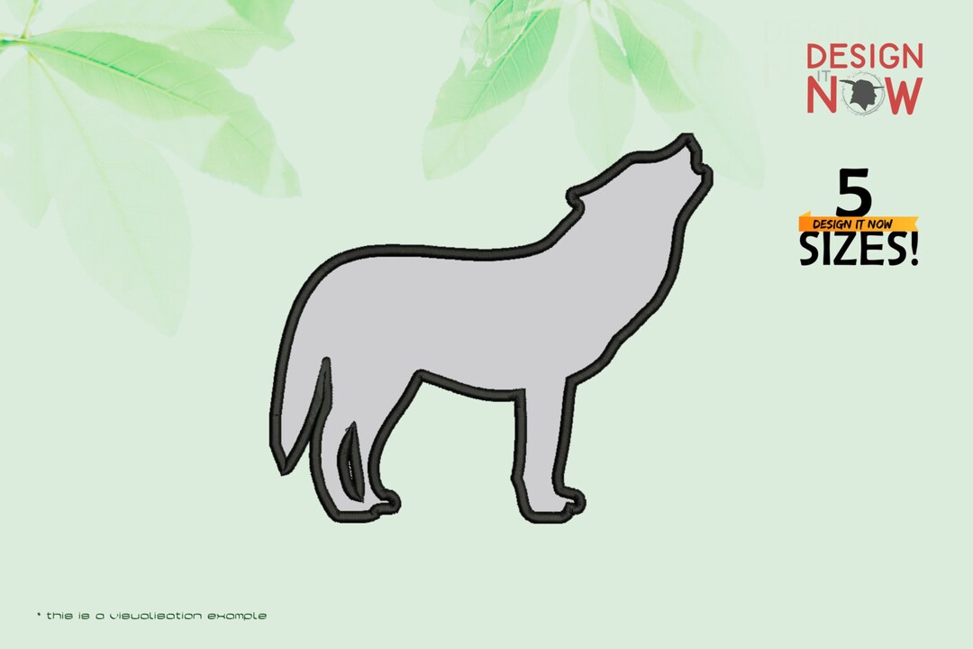 Wolf Applique Design, Wolf Embroidery File, Animals Applique Designs ...