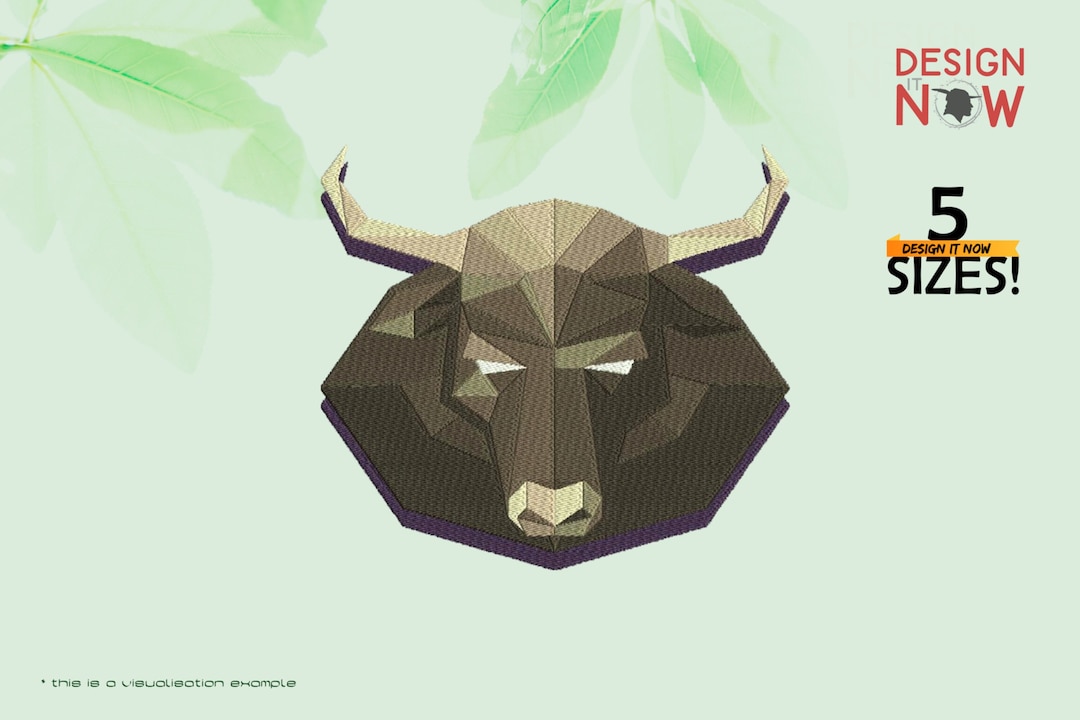 Bull Embroidery Design Bull Head Embroidery File Taurus - Etsy