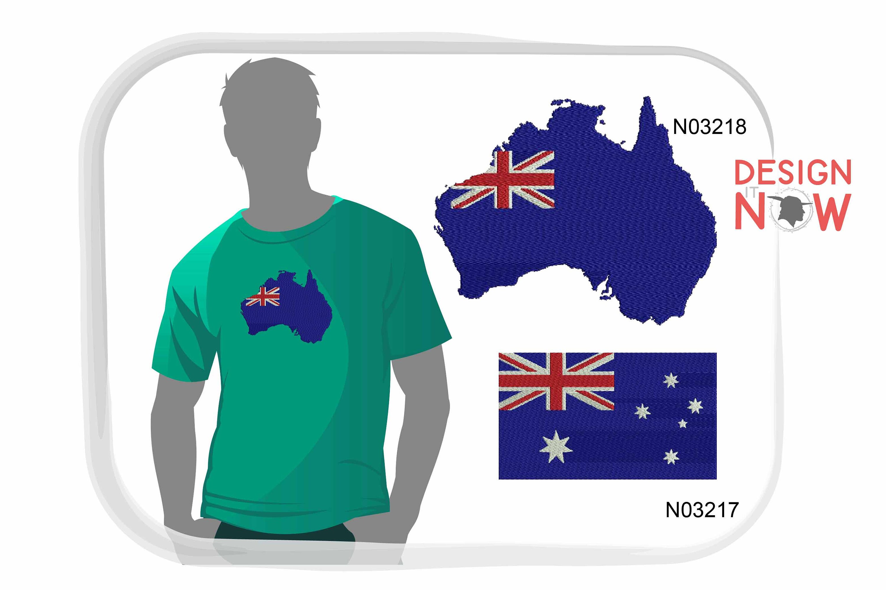 Australia Flag Embroidery Design Australian Flag Map | Etsy