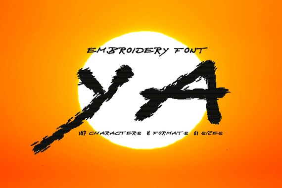 Ya Brush Handwritten Embroidery Font Brush Pen Font | Etsy