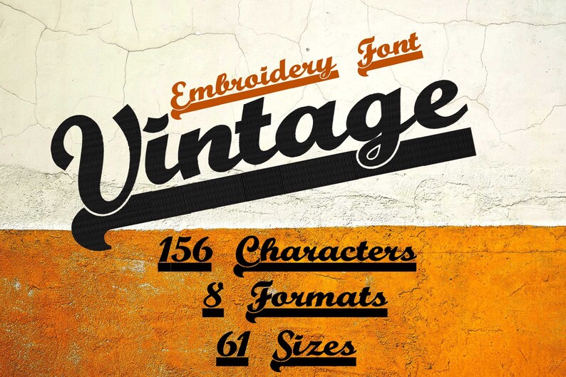 Vintage Embroidery Font Retro Fonts Old School Embroidery | Etsy