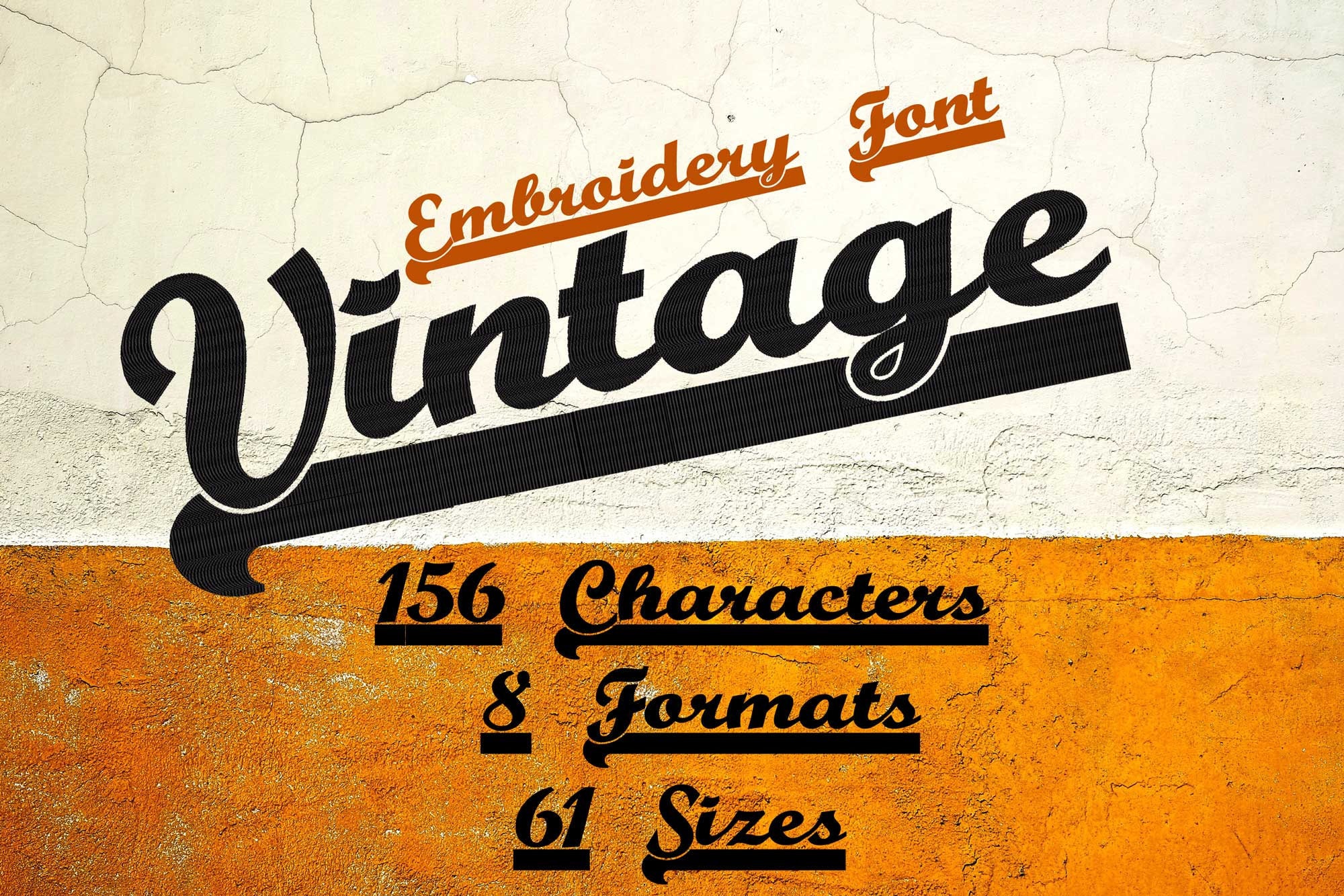 Vintage Embroidery Font Retro Fonts Old School Embroidery | Etsy