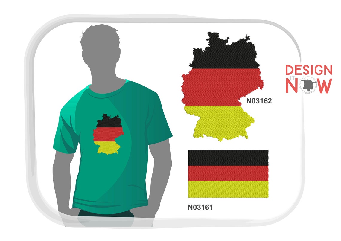 Germany Machine Embroidery Design Flag Federal Republic of - Etsy