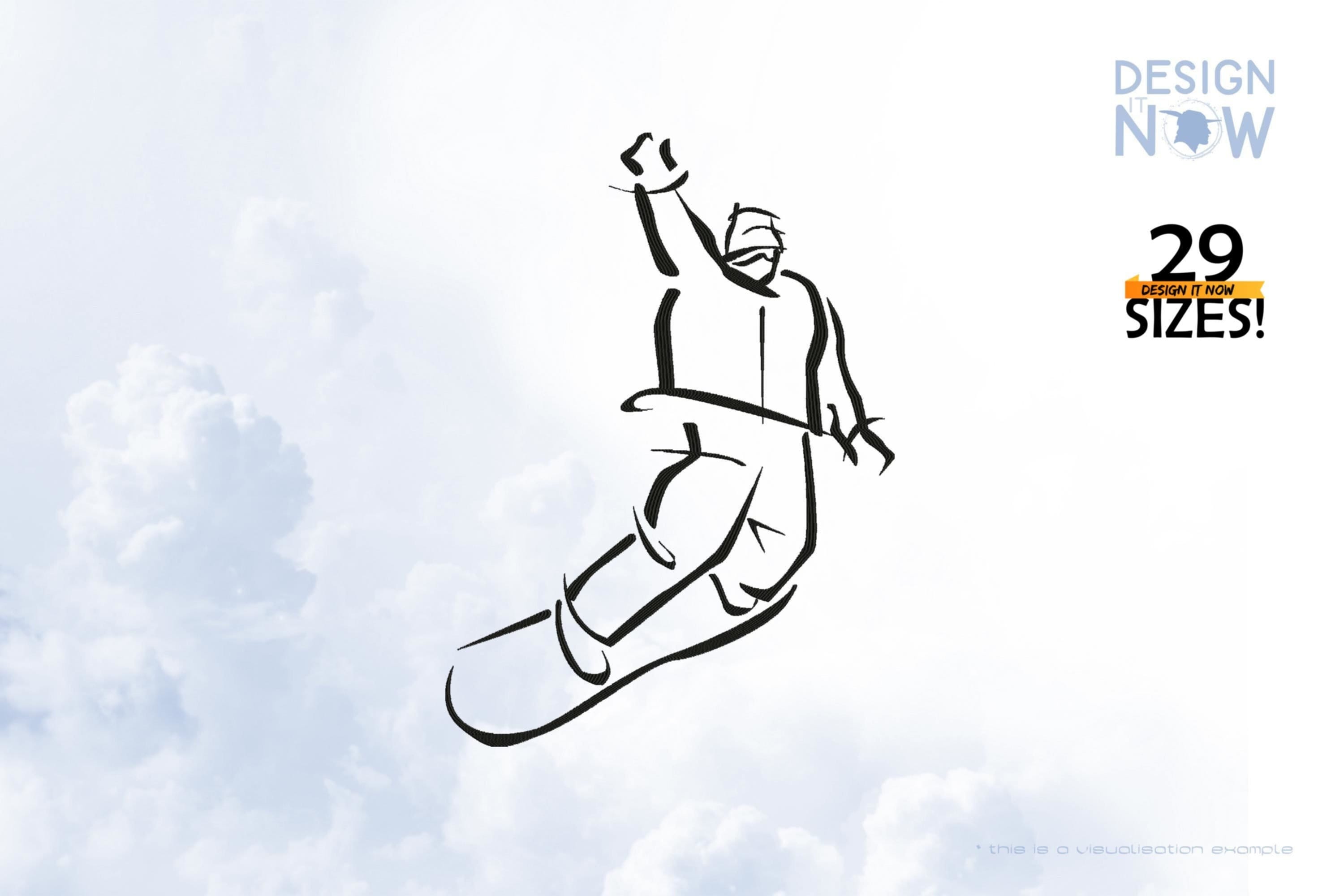 Simple Snowboard Drawing