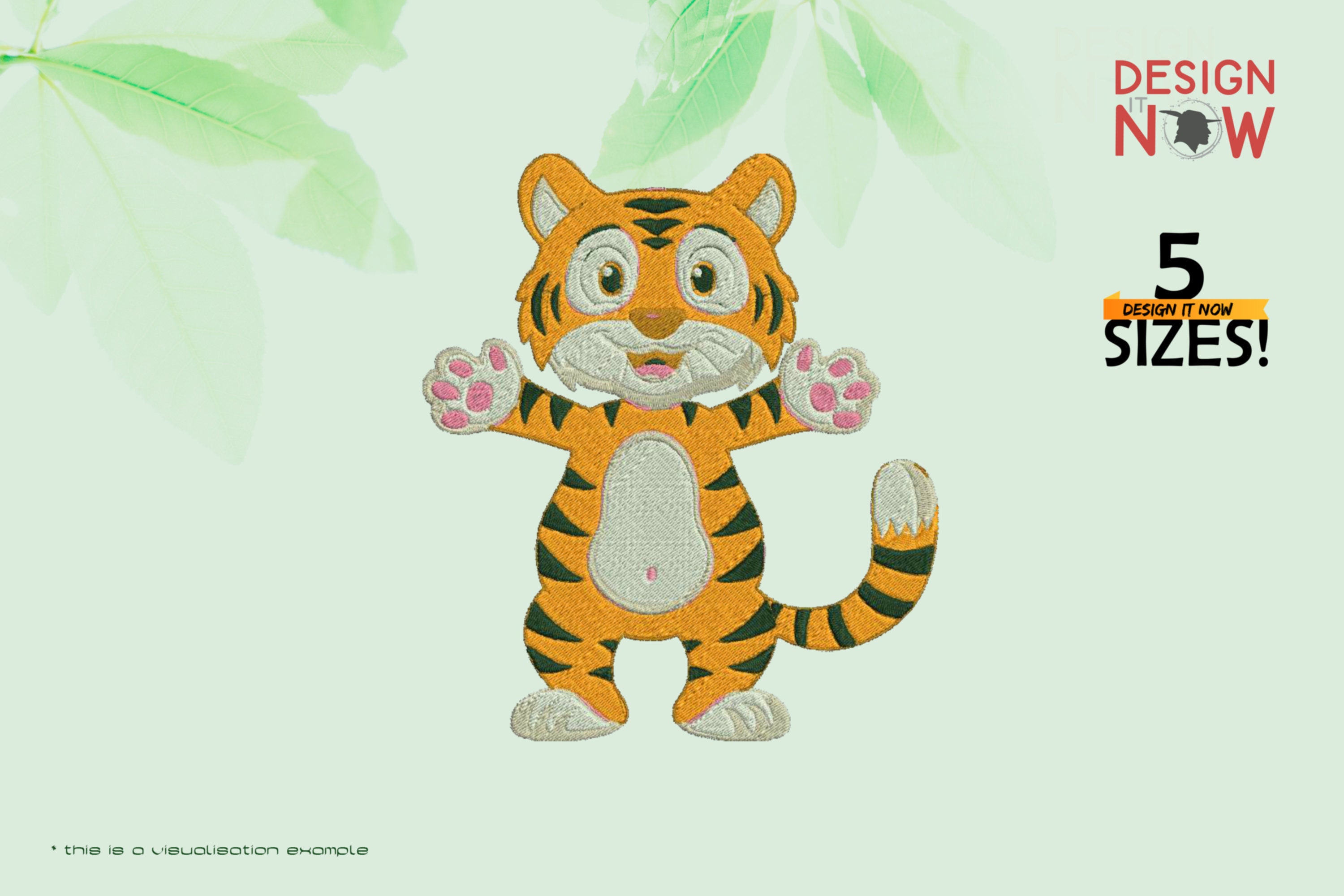 Tiger Embroidery Design Tiger Embroidery Art Cat Embroidery | Etsy