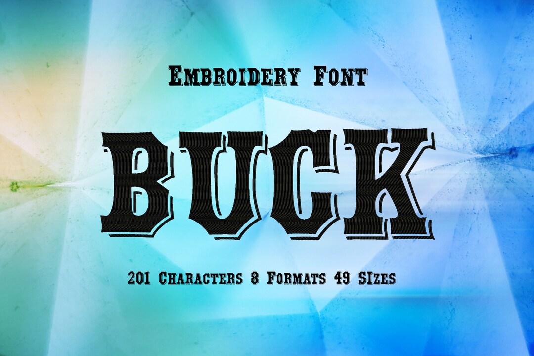 Buck College 3D Embroidery Font, Fancy Serif Embroidery Font ...
