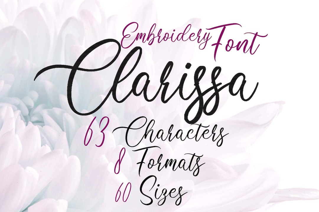 Calligraphy Embroidery Font, Wedding Font, Modern Embroidery Font ...