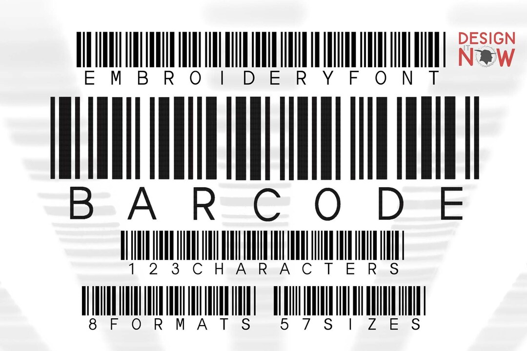 Dingbat Barcode Embroidery Font, Bar Code Fonts, Code Embroidery Font ...