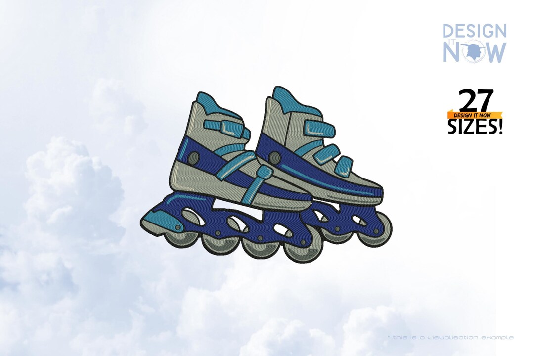 Inline Skates Embroidery Design, Recreational Skating Embroidery ...