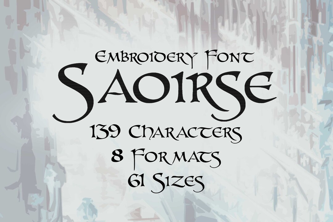 Saoirse Embroidery Font, Vintage Fonts, Retro Fonts, Old Embroidery ...