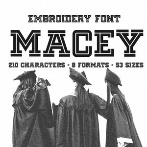 College Embroidery Font High School Embroidery Font - Etsy