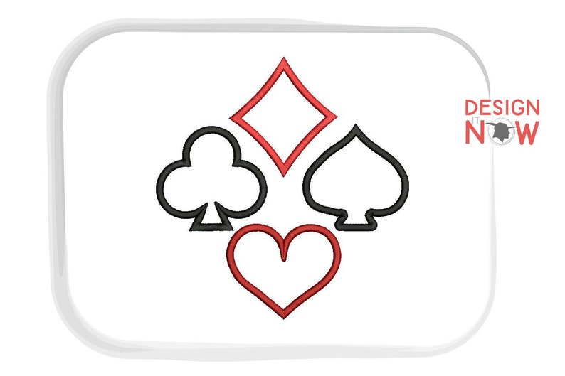 Playing Cards Applique Design Symbols Embroidery Design | Etsy