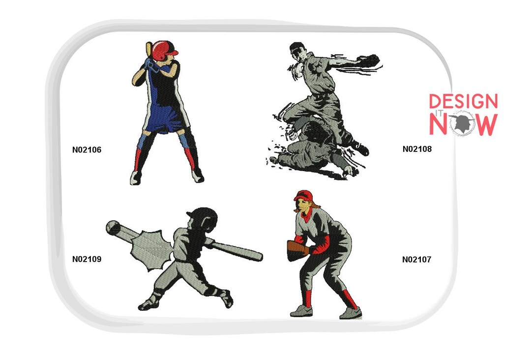 Baseball Pitcher Catcher Batter Machine Embroidery Design Sport Ball ...
