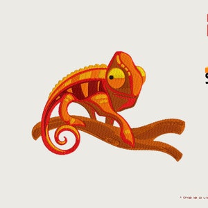 Chameleon Embroidery Design, Iguana Embroidery Pattern, Chameleon ...