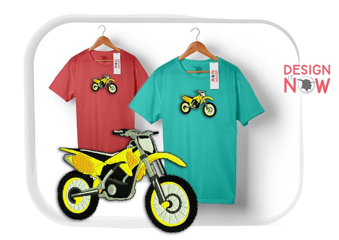 Motocross Embroidery Design, Motorcycle Sport Embroidery Pattern, off ...