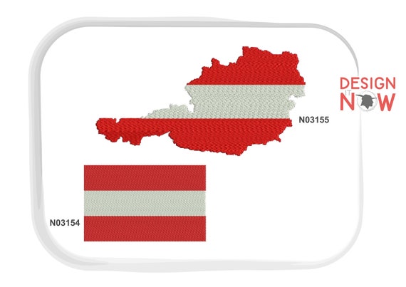 Austria Machine Embroidery Design Flag Republic of Austria - Etsy