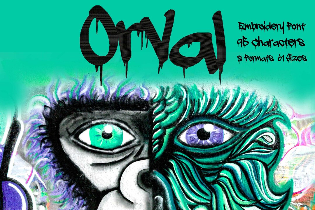 Graffiti Embroidery Font, Urban Font, Street Art Font, Street ...