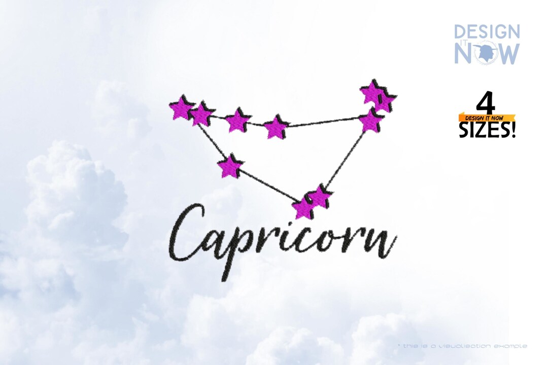 Capricorn Embroidery Design Zodiac Embroidery Astrological - Etsy