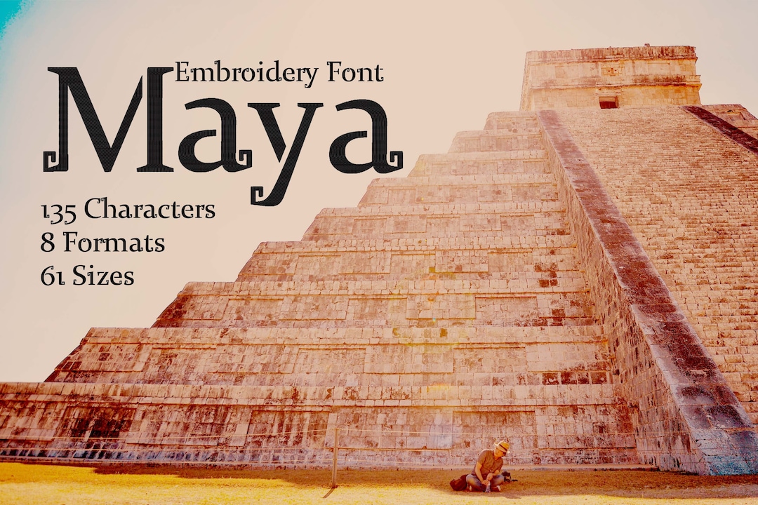 Maya Circular Embroidery Font, Mayan Decorative Fonts, Mexican ...
