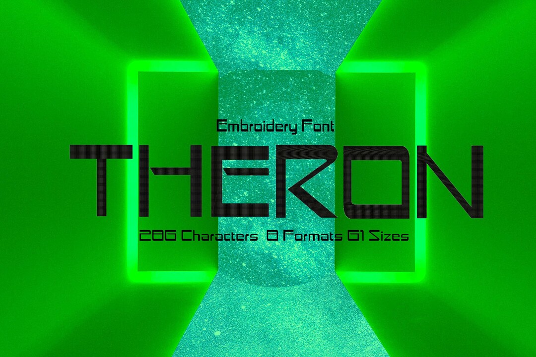 Theron Sci-fi Embroidery Font, Video Game Futuristic Modern Fonts ...