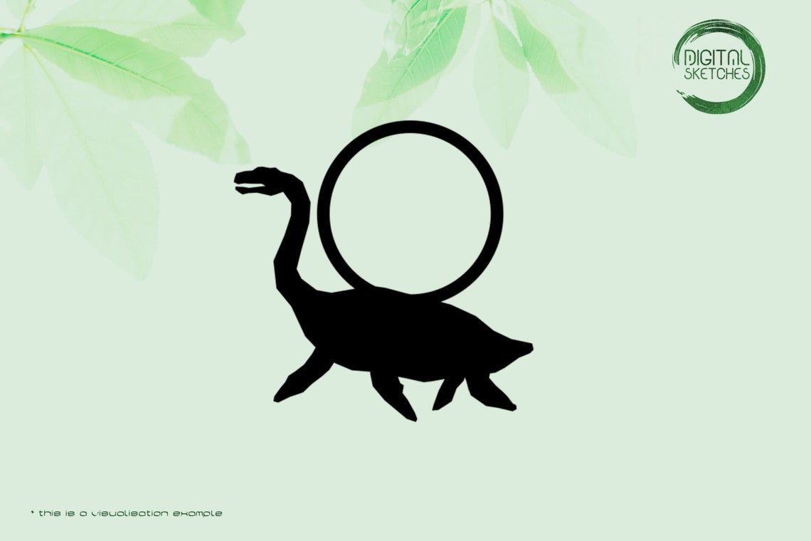 Dinosaur Circle Frame SVG File Monogram Frame Vector - Etsy