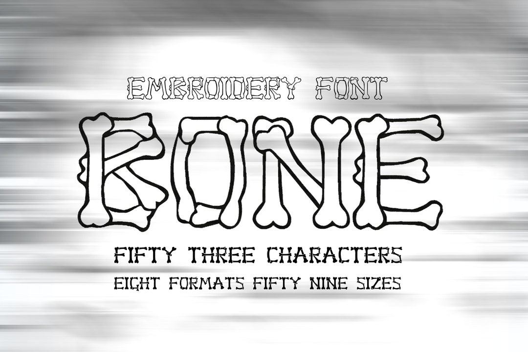 Bone Embroidery Font, Halloween Font Embroidery File, Letters ...