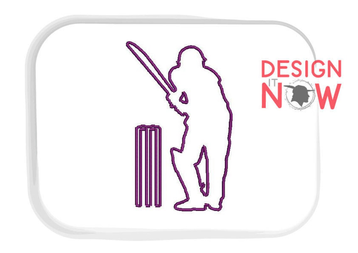 Sports Cricket Machine Embroidery Design Outline Set of 4 - Etsy